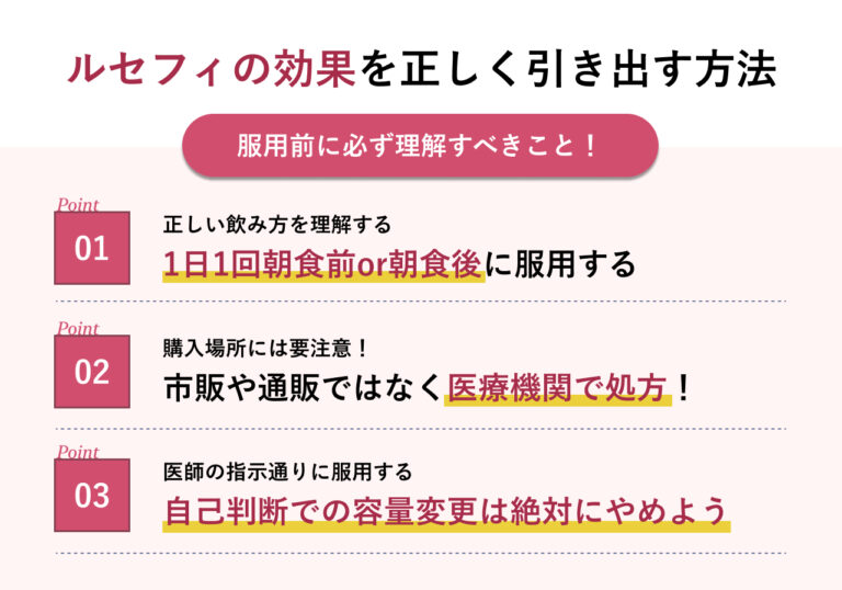 ルセフィの効果は？いつから実感できる？副作用や飲み方についても解説